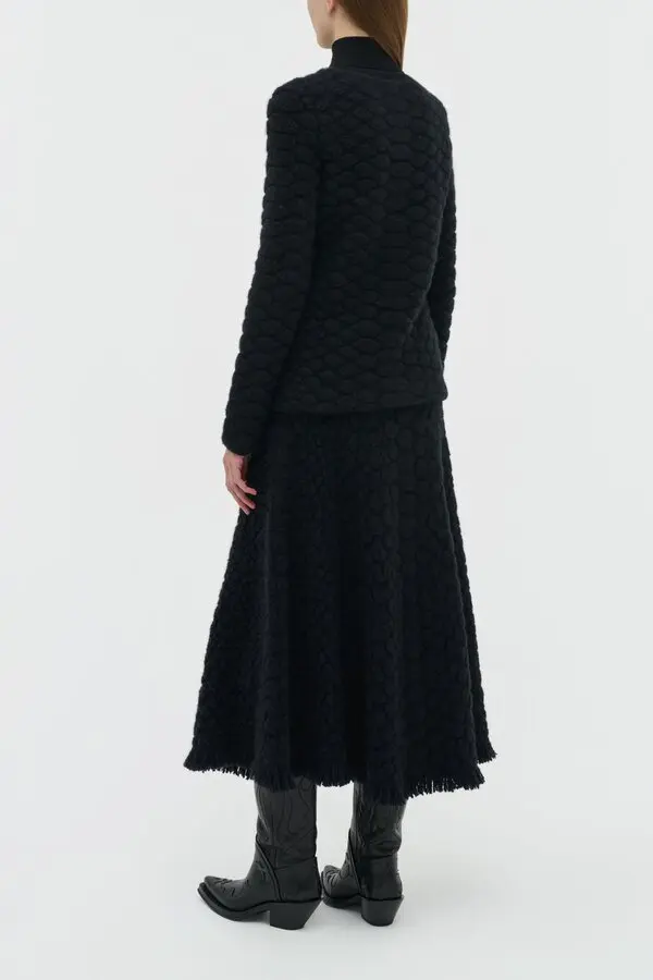 Gabriela Hearst Cashmere Snakeskin Motif Crew Neck Pullover
