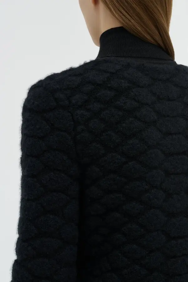 Gabriela Hearst Cashmere Snakeskin Motif Crew Neck Pullover
