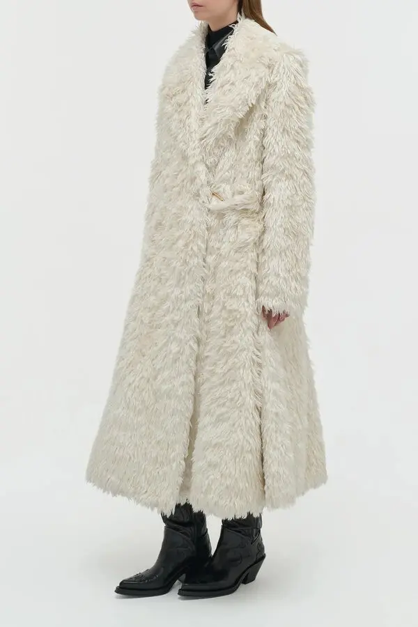 Gabriela Hearst Cantwell Silk Fur Coat - Ivory