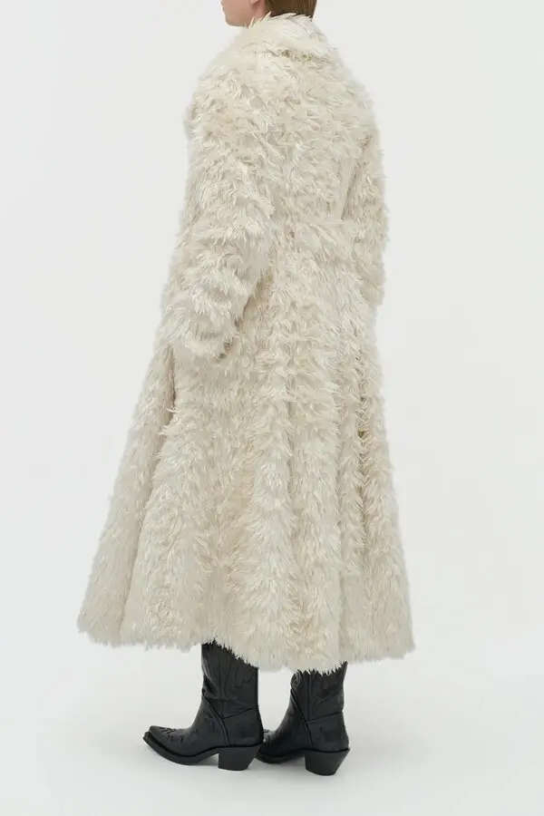 Gabriela Hearst Cantwell Silk Fur Coat - Ivory