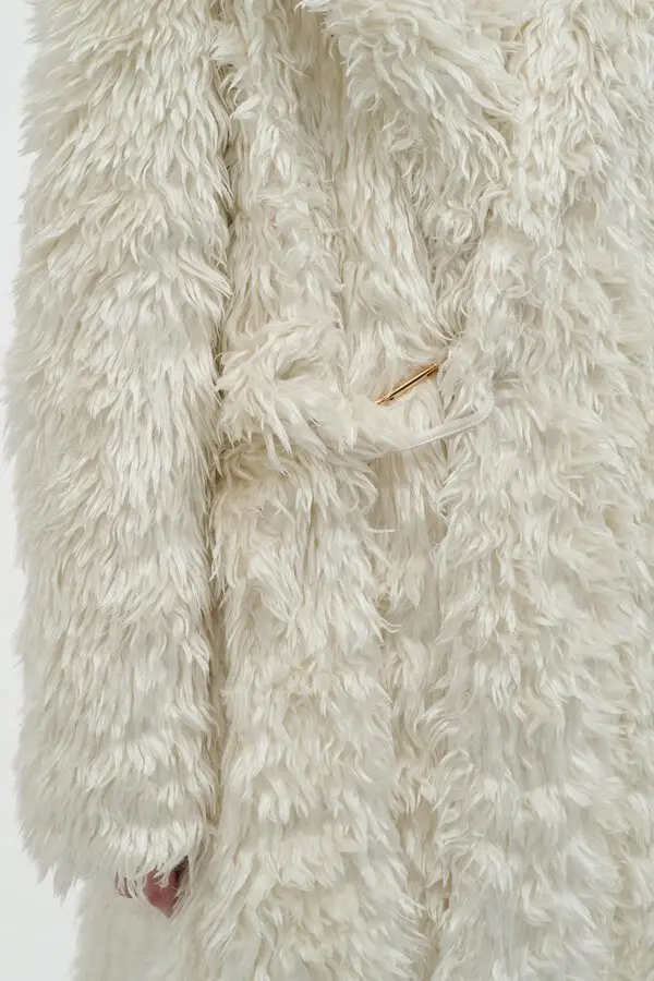 Gabriela Hearst Cantwell Silk Fur Coat - Ivory
