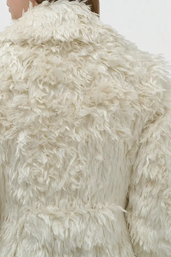 Gabriela Hearst Cantwell Silk Fur Coat - Ivory