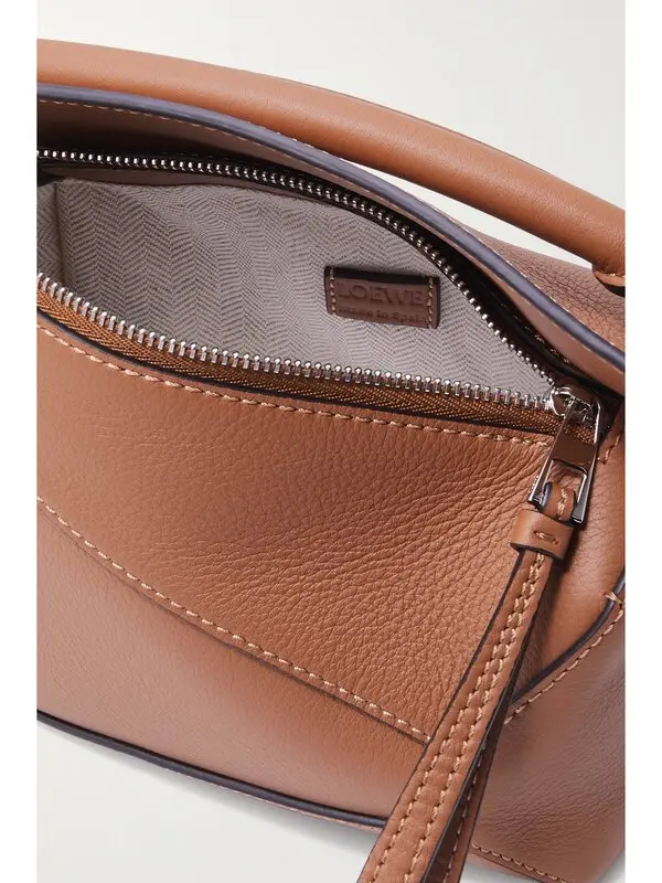 Loewe Puzzle Edge Mini Textured-leather Shoulder Bag - Brown
