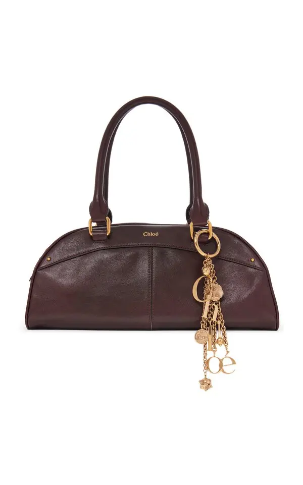 Chloé Charm-detailed Calfskin Bowling Bag - Purple