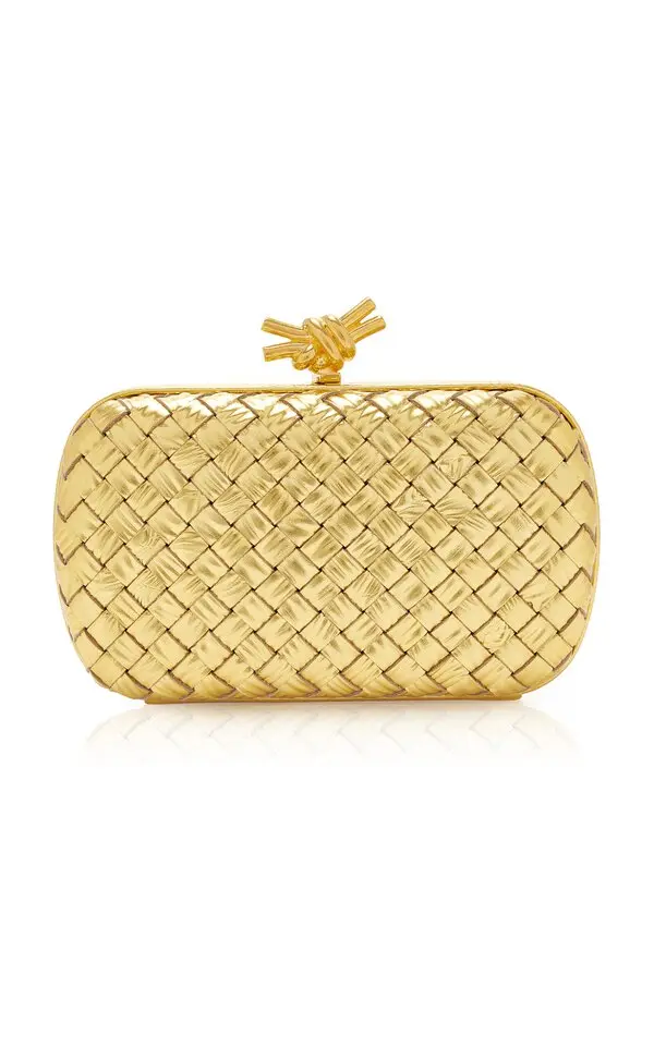 Bottega Veneta Knot Minaudiere Clutch - Gold