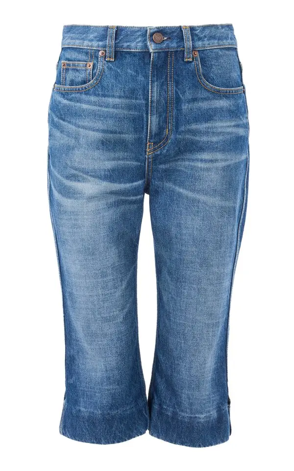 Chloé High-rise Capri Denim Shorts - Medium Wash