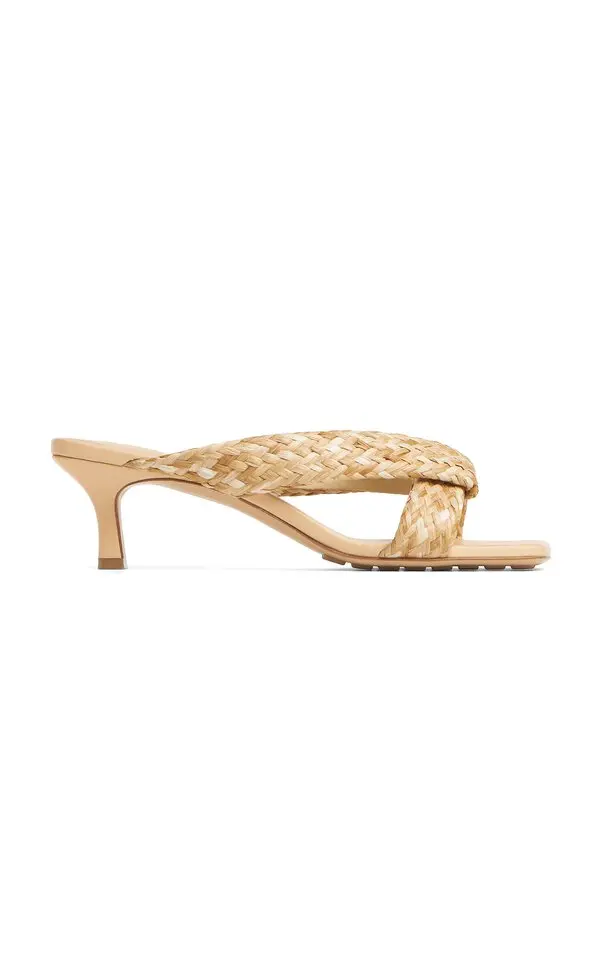 Bottega Veneta Riva 50mm Raffia Mules - Neutral