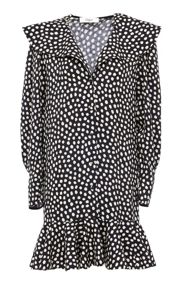 Chloé Polka-dot Silk Jacquard Mini Dress - Multi