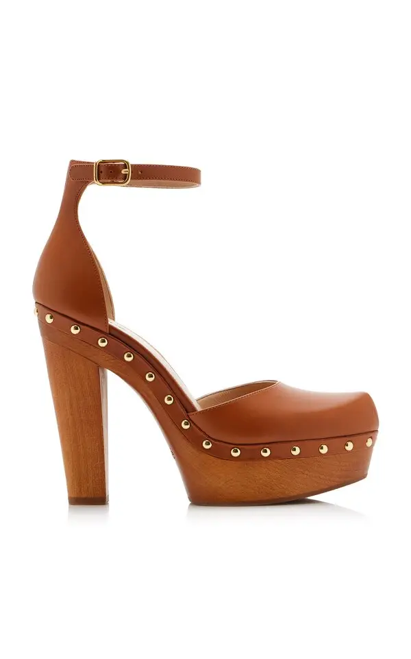 Chloé Lola Studded Platform Sandals - Brown