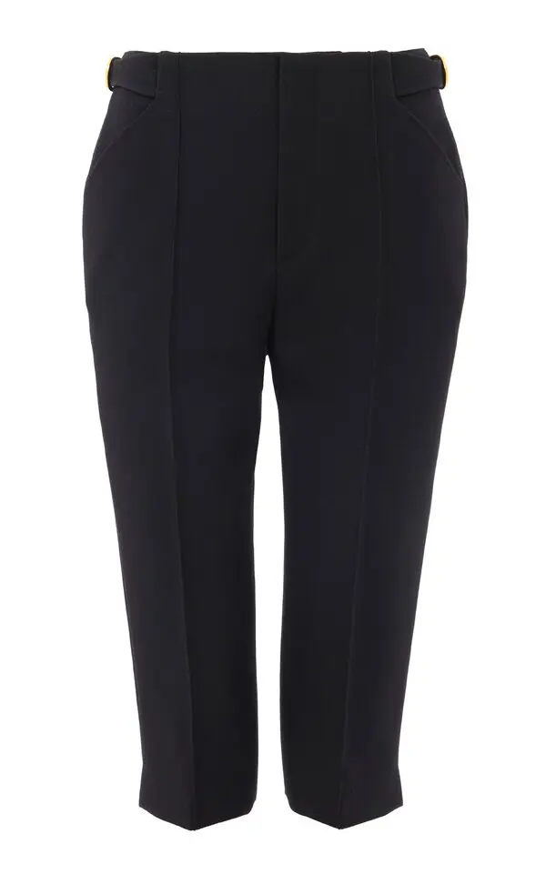 Chloé Wool Crepe Capri Trousers - Black