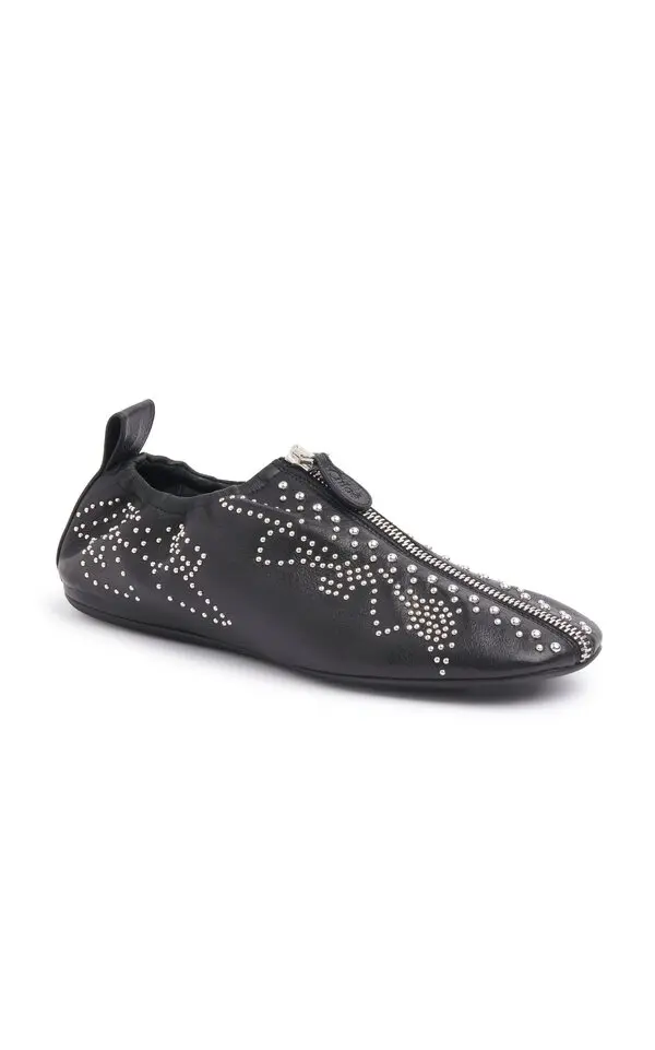 Chloé Susan Studded Leather Flats - Black