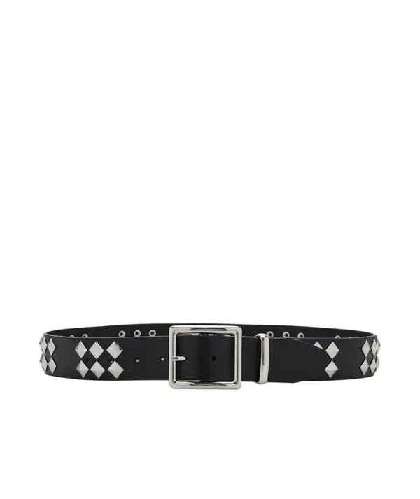 FRAME X Amelia Gray Studded Leather Belt - Black