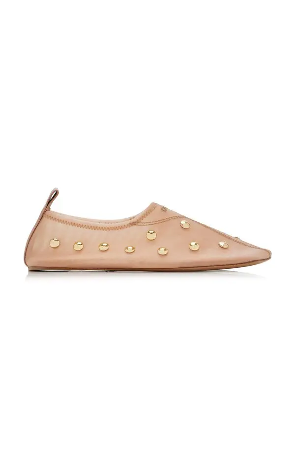 Chloé Rita Studded Ballet Flats - Nude