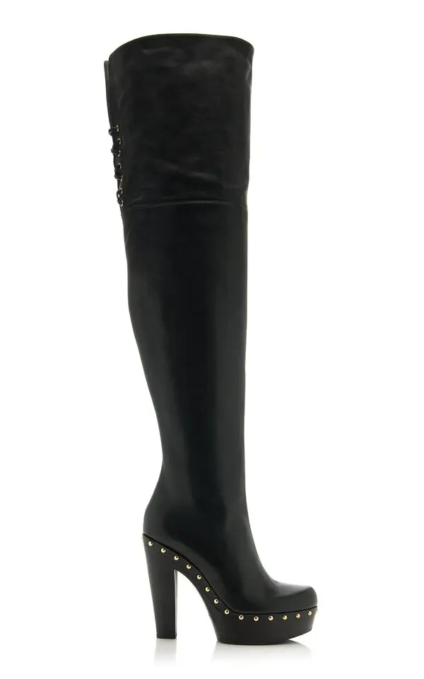 Chloé Lola Studded Over-the-knee Boots - Black