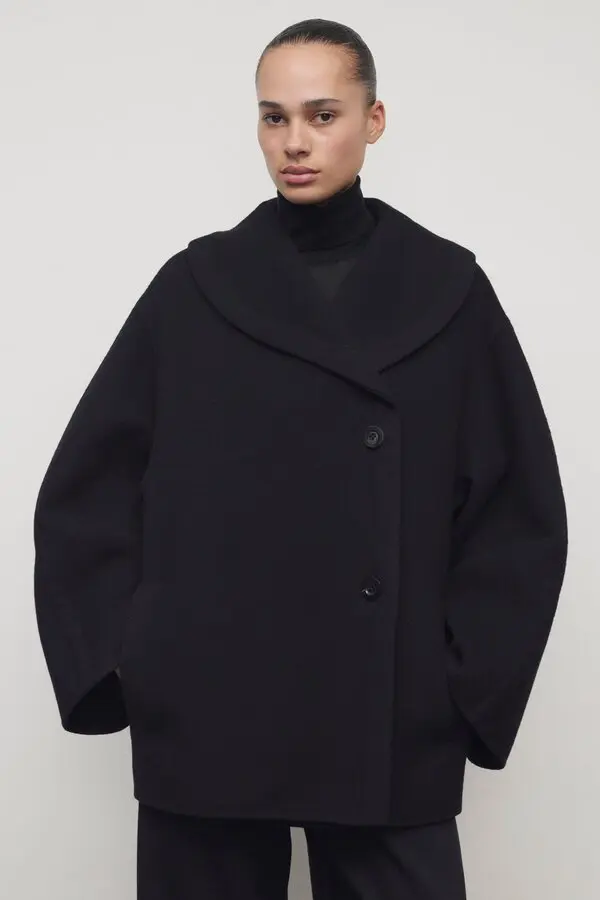 THE ROW Temur Virgin Wool Coat - Black