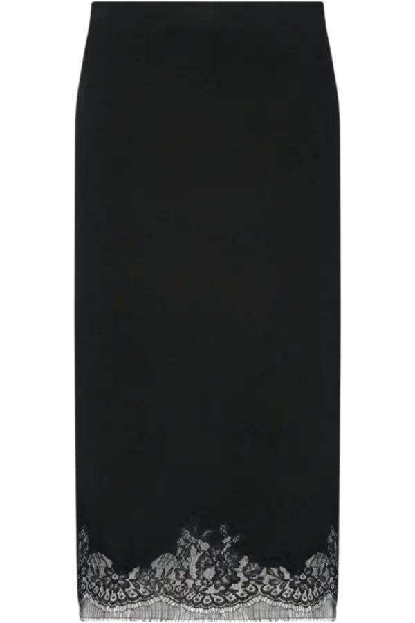 THE ROW Mea Silk Skirt - Black