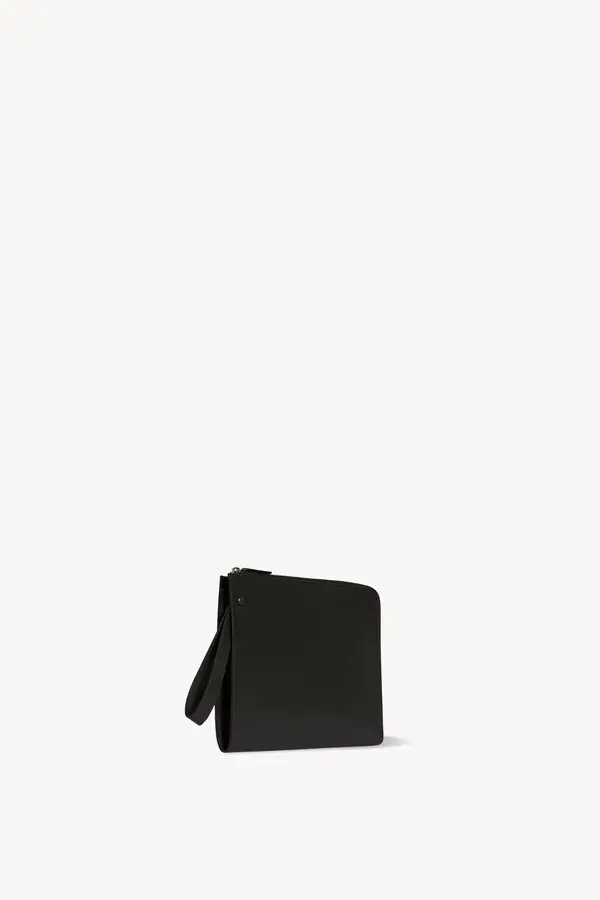 THE ROW Medium Leather Wristlet - Dark Pine
