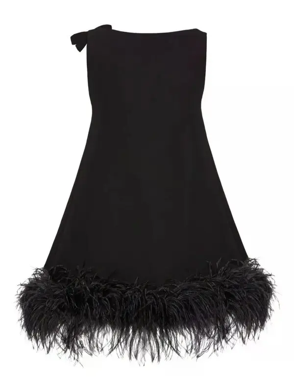 Valentino Garavani Feather-trim Midi Dress