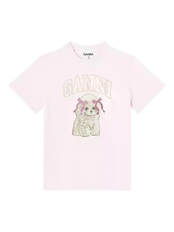 GANNI Round-neck T-shirt - Pink