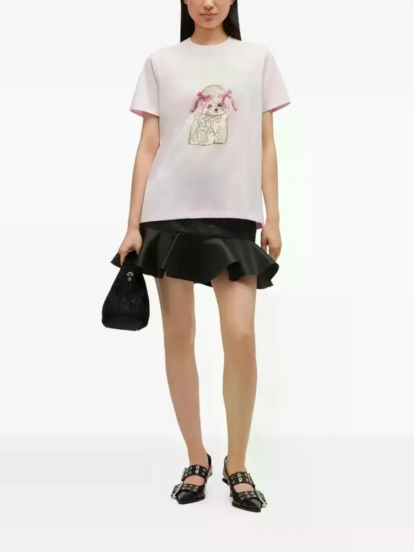 GANNI Round-neck T-shirt - Pink