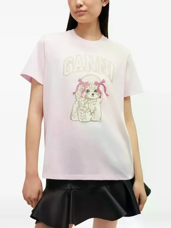 GANNI Round-neck T-shirt - Pink