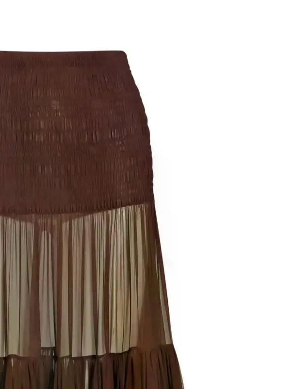 Saint Laurent Shirred Tiered Maxi Skirt