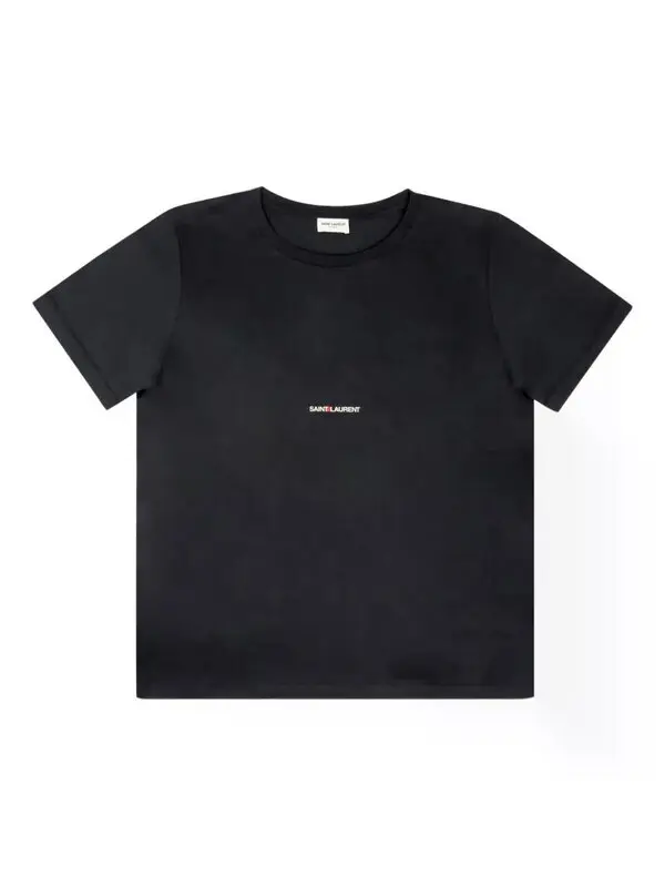 Saint Laurent T-shirt With Embroidered Logo - Black