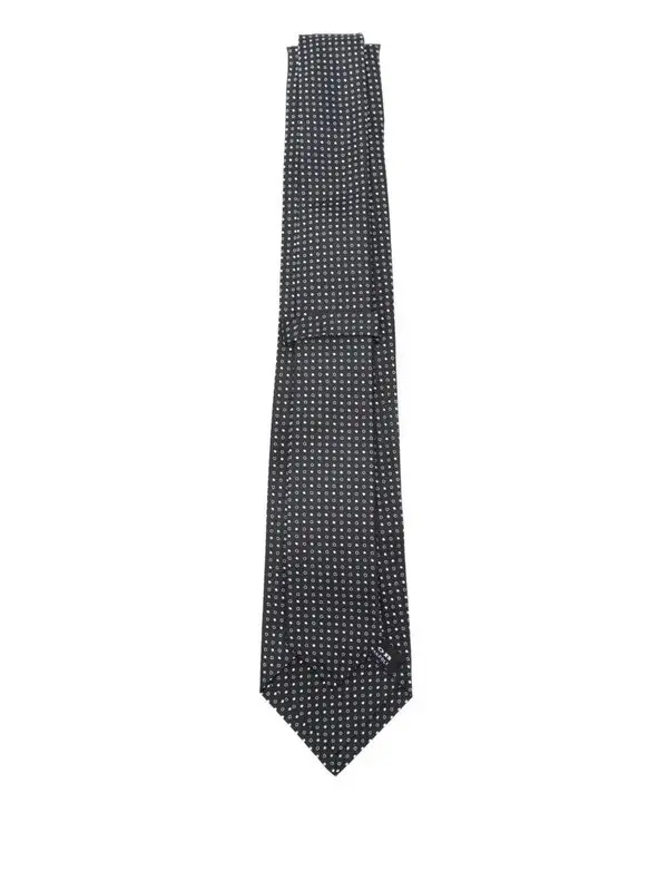 Kiton Polka-dot Silk Tie - Blue