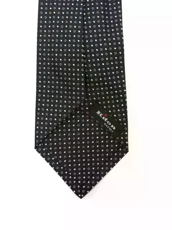 Kiton Polka-dot Silk Tie - Blue