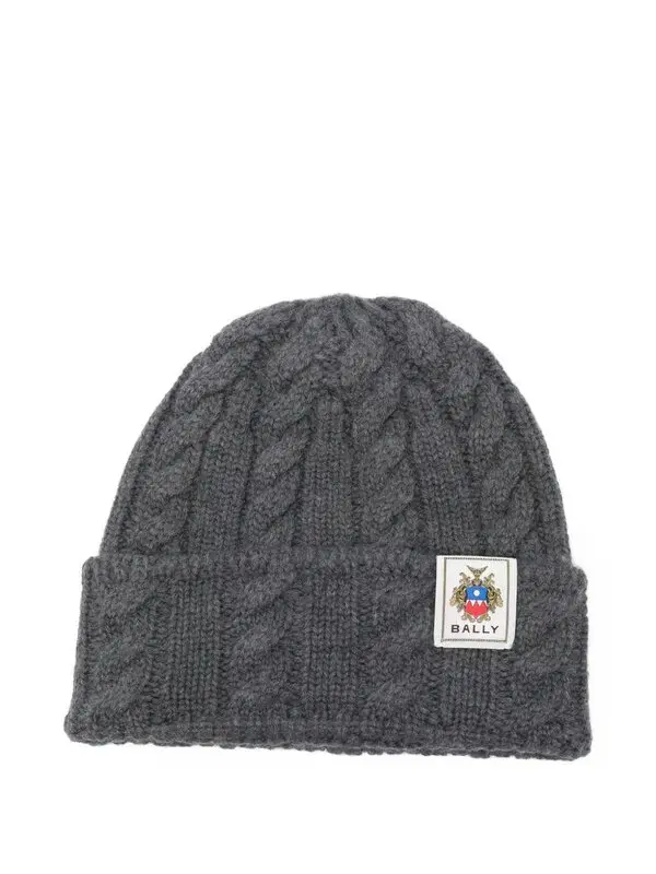 Bally Haube Logo-patch Beanie - Grey