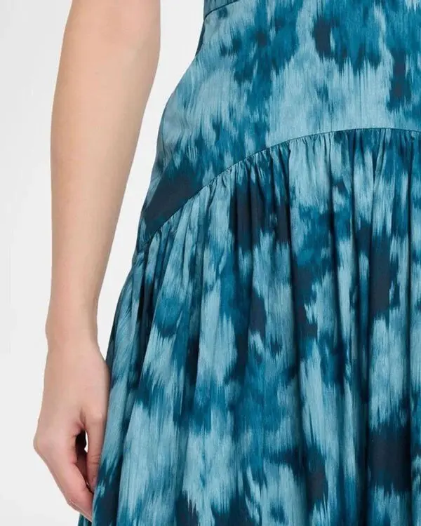 Michael Kors Abstract-print Midi Shirtdress - Seaglass Multi
