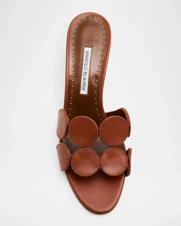 Manolo Blahnik 50mm Haribalmu Leather Mule Sandals - Mbrw2107