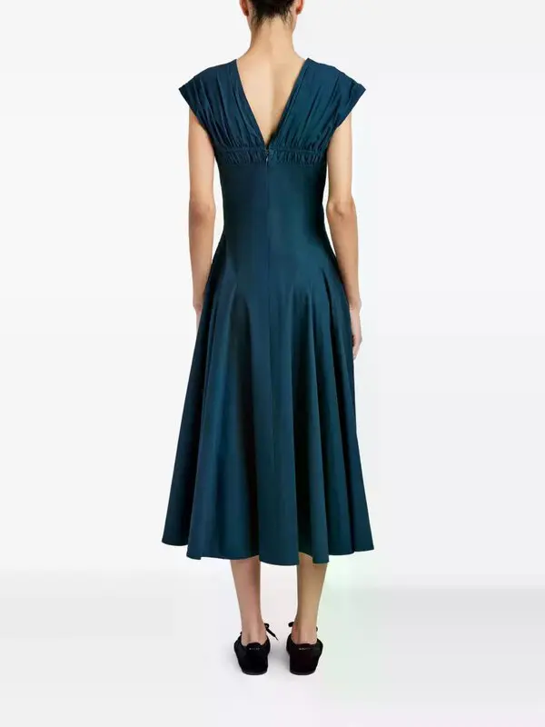 Proenza Schouler Manoela Cut-out Gathered Midi Dress - Blue