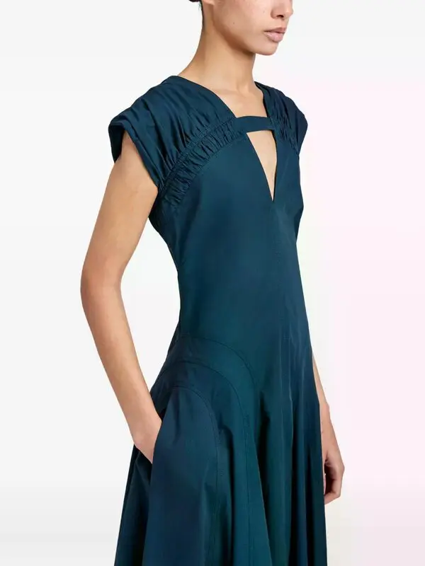 Proenza Schouler Manoela Cut-out Gathered Midi Dress - Blue