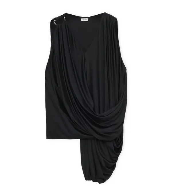 Loewe Draped Sleeveless Top - Black