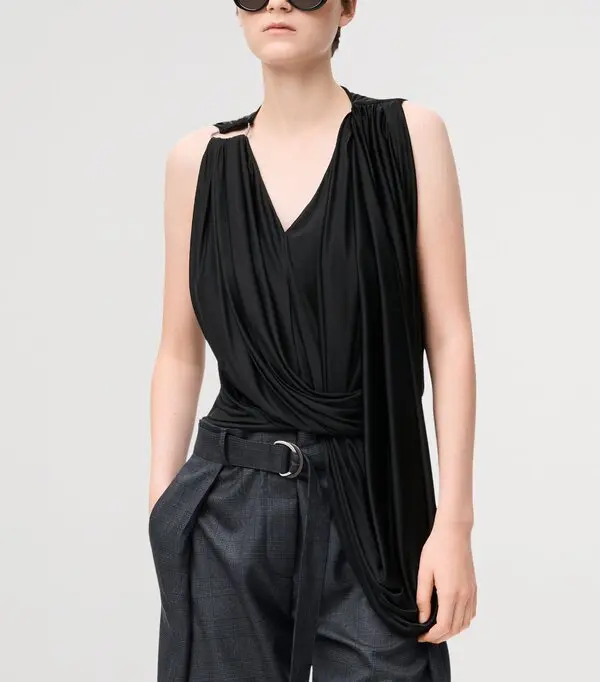 Loewe Draped Sleeveless Top - Black
