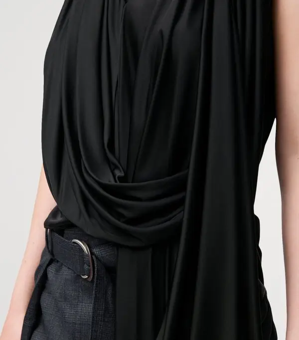 Loewe Draped Sleeveless Top - Black