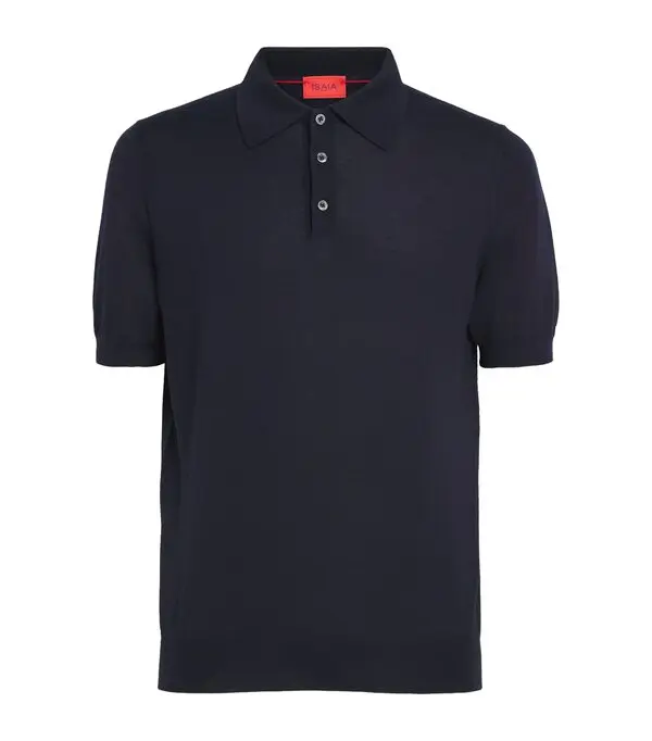 Isaia Cashmere-silk Knit Polo Shirt - Black
