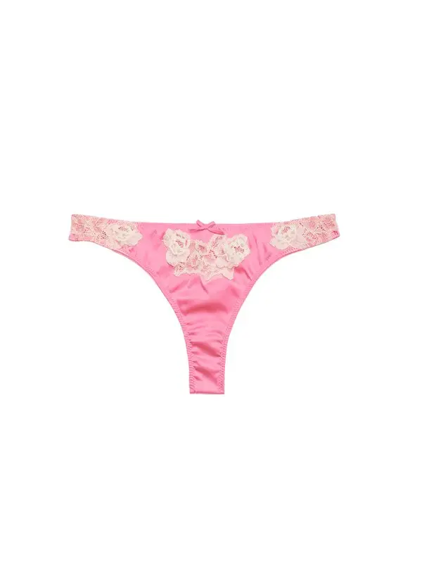 Fleur Du Mal Juliet Lace Thong - Watermelon