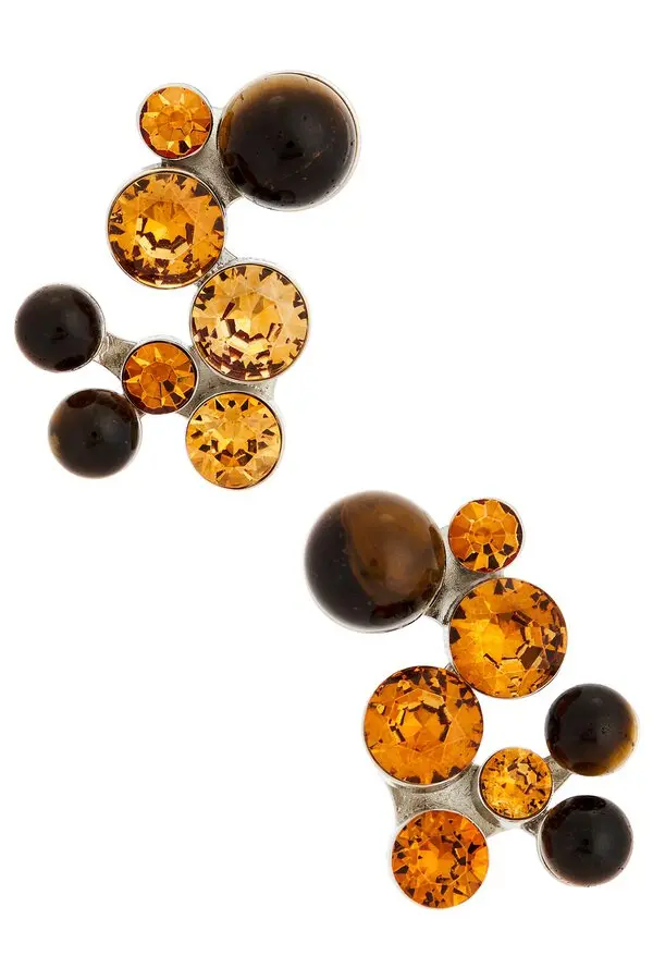 Dries Van Noten Stud Earrings - Tiger-eye