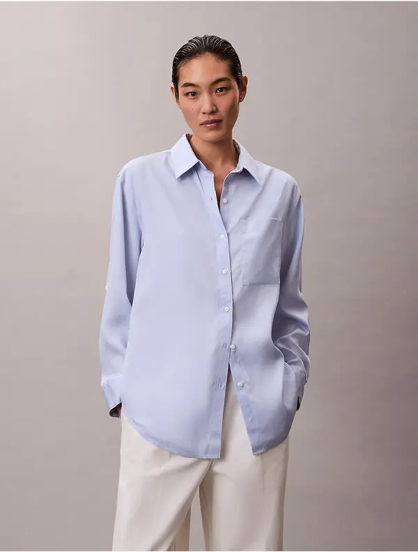 Calvin Klein Tencel Roll Tab Button-down Shirt