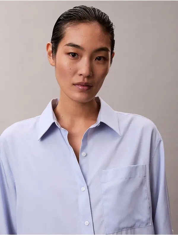 Calvin Klein Tencel Roll Tab Button-down Shirt