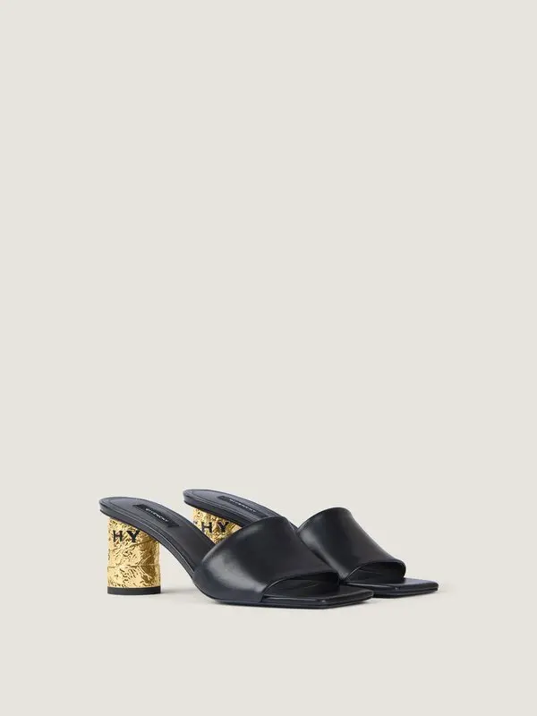 Givenchy Tape Heeled Leather Mules - Black
