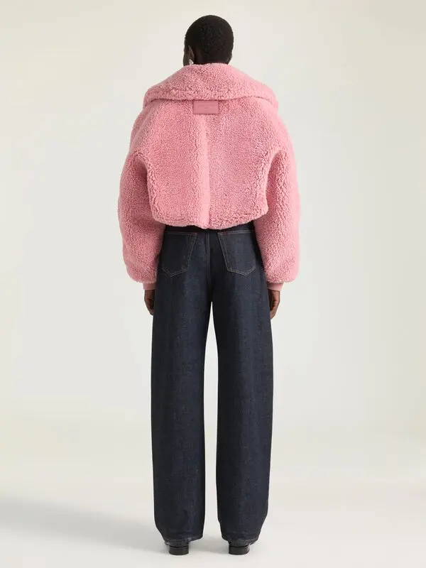 Givenchy Cropped Blouson In Shearling Effect - Light Pink