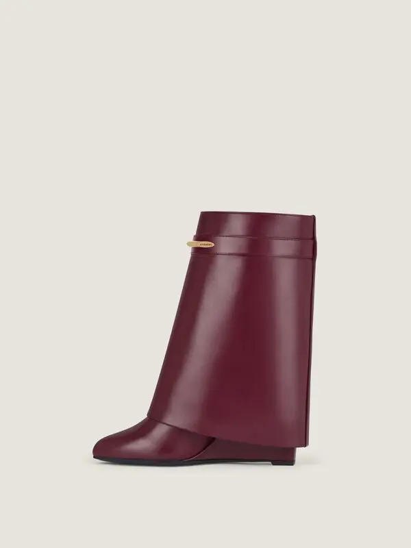 Givenchy Shark Pinch Leather Ankle Boots - Burgundy