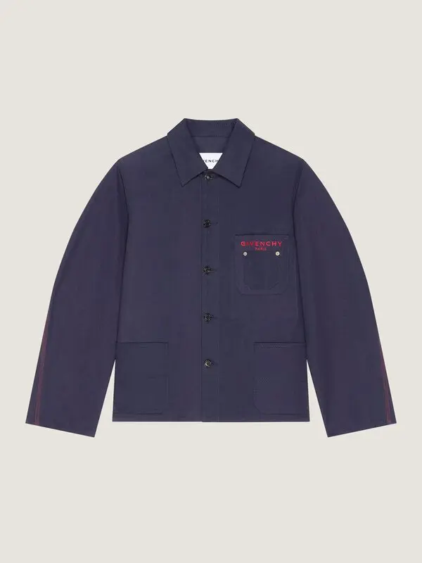 Givenchy Couture Seam Jacket In Embroidered Denim - Navy