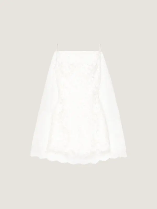 Givenchy Lace Mini Dress With Cape - Off White