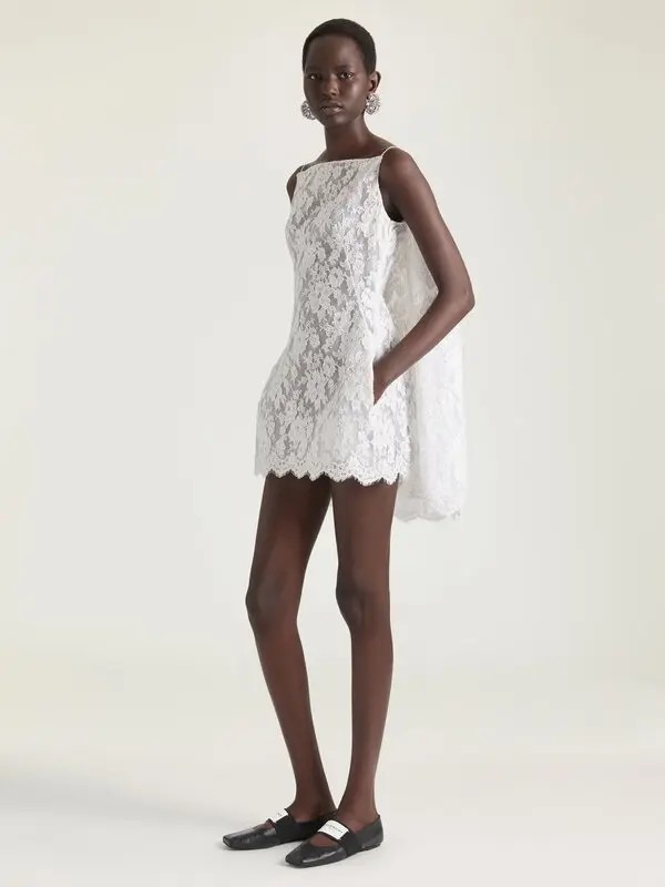 Givenchy Lace Mini Dress With Cape
