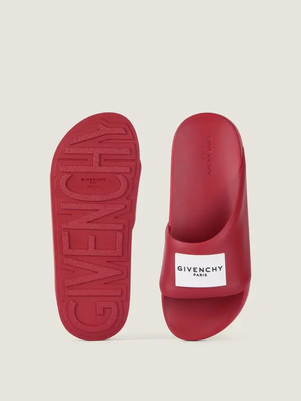Givenchy Label Slide Mules - Vermillon