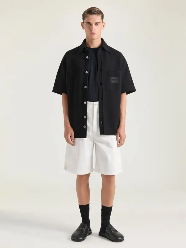 Givenchy Cargo Bermuda Shorts In Herringbone Denim